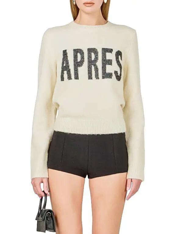 Endless Rose Aprés Crewneck Sweater - Ivory