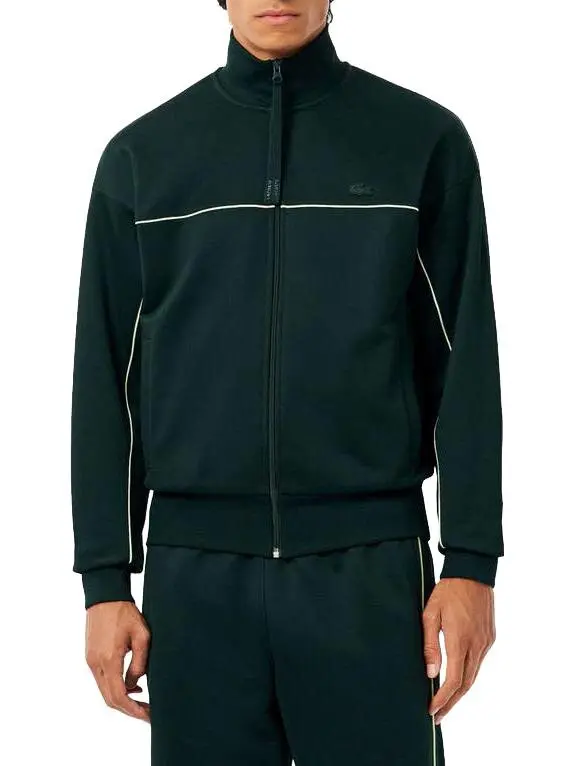 Lacoste Loose Fit Quarter Zip Pullover - Forest Green