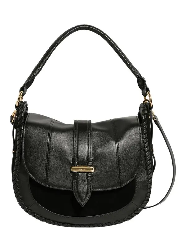 AIMEE Willow Convertible Leather Shoulder Bag - Black