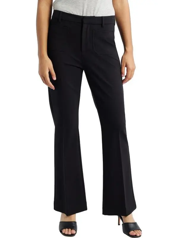 LIVERPOOL Patch Pocket Flare Leg Trousers - Black