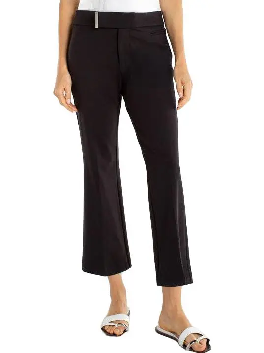 LIVERPOOL Extended Tab Waist Crop Flare Pants - Black