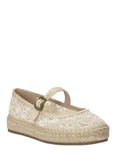 Lucky Brand Orlyna Espadrille Mary Jane Flat - Natural/bone Light Grey