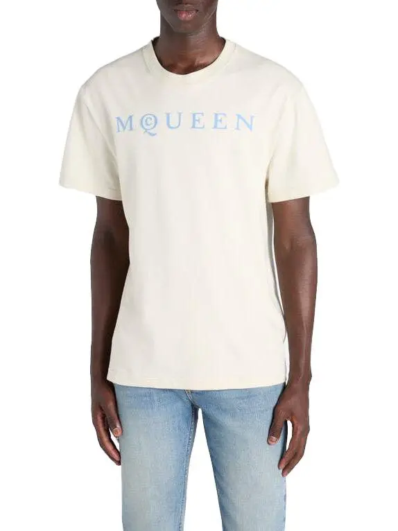 Alexander McQueen Logo Graphic T-shirt - Gesso/ice Blue