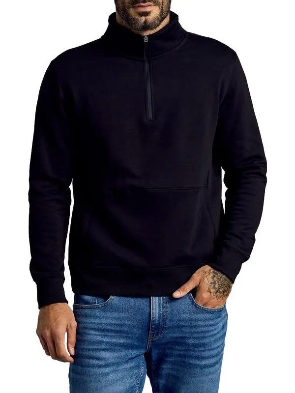 True Classic Fleece Quarter Zip Sweatshirt - Black