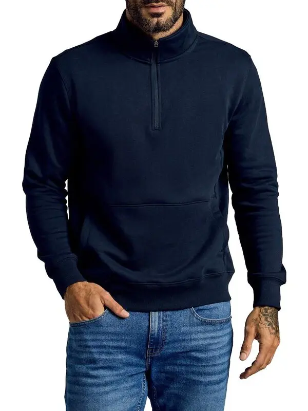 True Classic Fleece Quarter Zip Sweatshirt - Navy