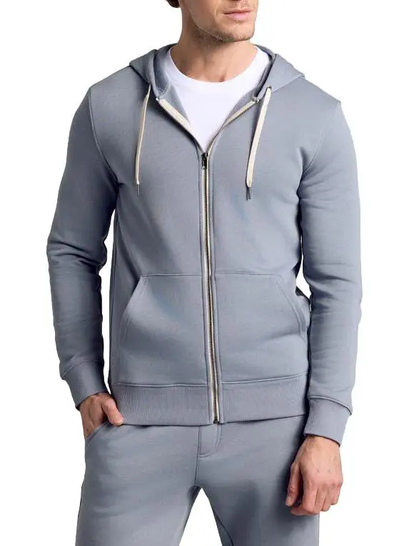 True Classic Fleece Zip Hoodie - Dusty Blue