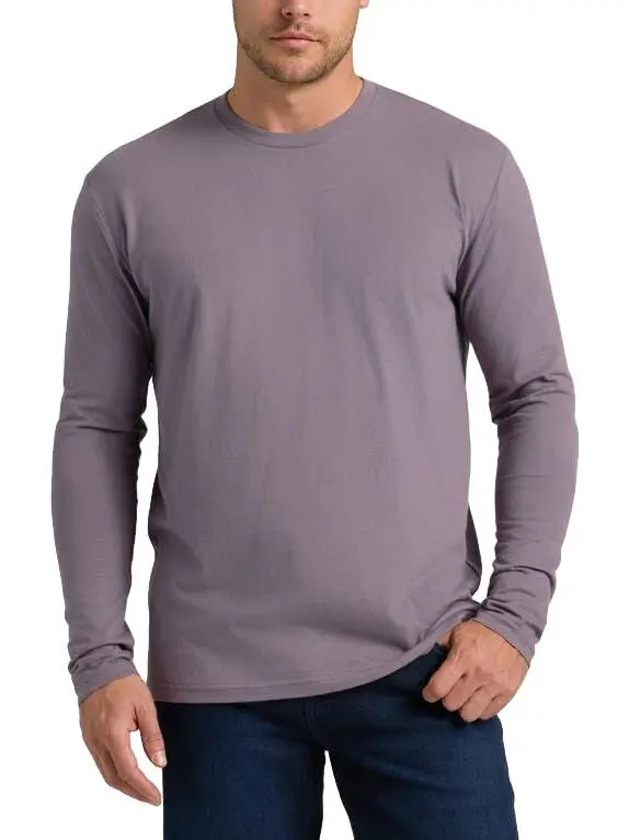 True Classic Classic Long Sleeve Crewneck T-shirt - Ashberry