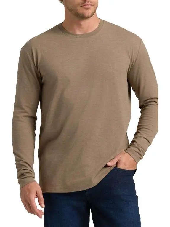 True Classic Classic Long Sleeve Crewneck T-shirt - Dark Heather Sagewood