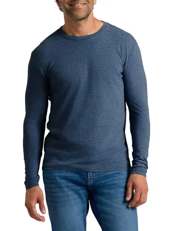 True Classic Classic Long Sleeve Crewneck T-shirt - Heather Navy