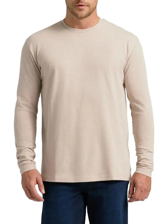 True Classic Classic Long Sleeve Crewneck T-shirt - Heather Truffle