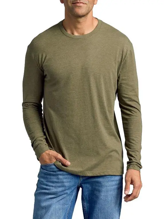True Classic Classic Long Sleeve Crewneck T-shirt - Military Green