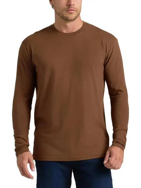 True Classic Classic Long Sleeve Crewneck T-shirt - Sepiawood