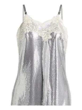 Rabanne Chainmail Top With Lace Trims - Silver
