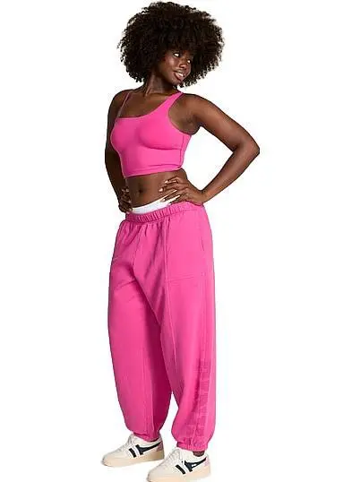 Pink Luxe Fleece Baggy Sweatpants - Pink