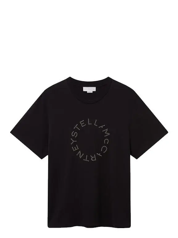 Stella McCartney Logo-embroidered Boyfriend T-shirt - Black