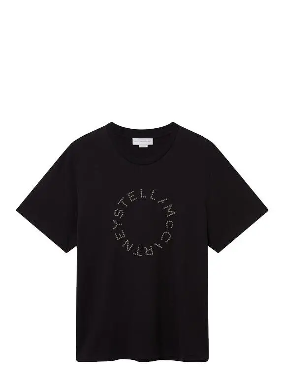 Stella McCartney Logo-embroidered Boyfriend T-shirt - Black