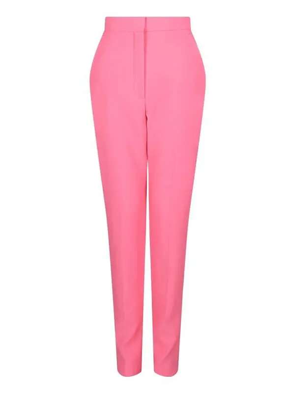 Alexander McQueen High-waisted Cigarette Trousers - Pink