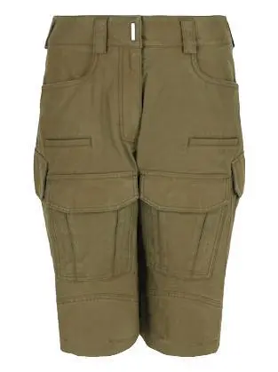 Givenchy Frayed Pocket Cargo Shorts - Olive Green