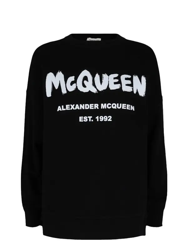 Alexander McQueen Graffiti Logo Sweatshirt - Black Off White