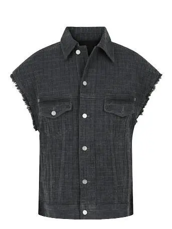 Givenchy Oversized 4g Denim Vest - Charcoal