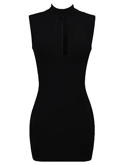 House Of Cb Stretch-crepe Mini Dress - Black