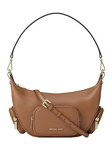 Michael Kors Merritt Medium Pebbled Leather Convertible Shoulder Bag - Brown