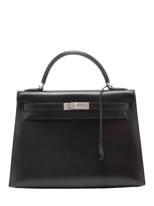 Hermès 2001 Box Calf Kelly Ii Sellier 32 Satchel - Black