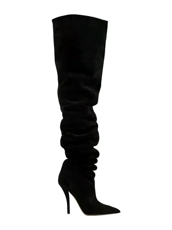 Paris Texas Jessica Ruched Over-the-knee Stiletto Boots - Black