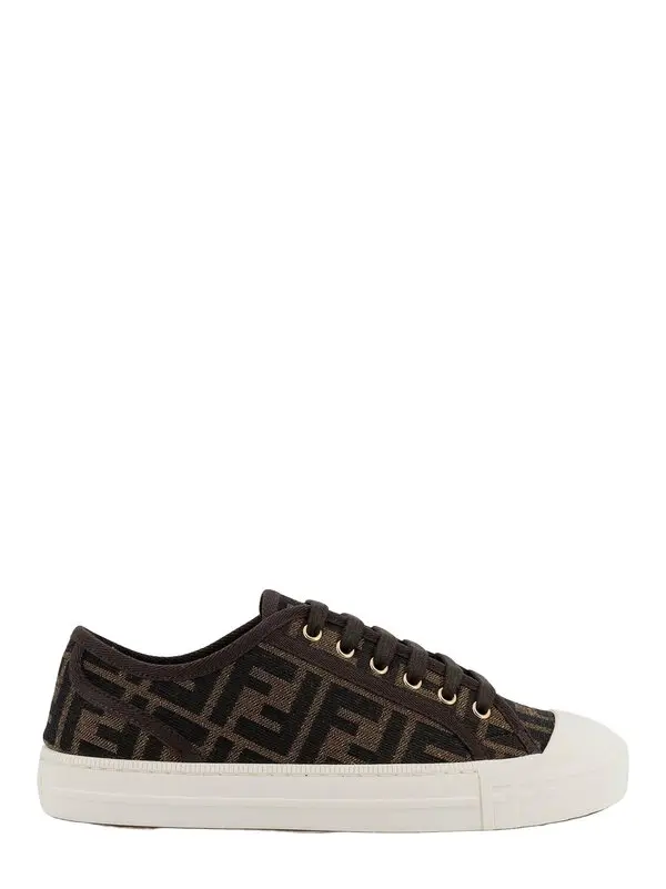 Fendi Domino Ff Jacquard Sneakers - Brown