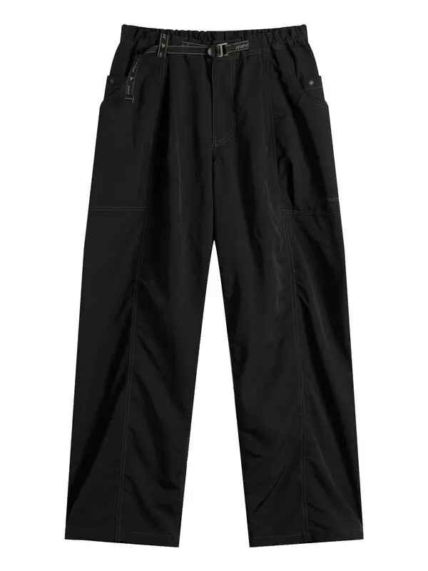 AND WANDER Crinkled Nylon Trousers - Black