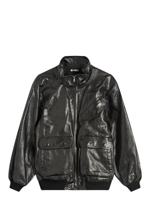 Auralee Lamb Leather Zip Blouson - Black