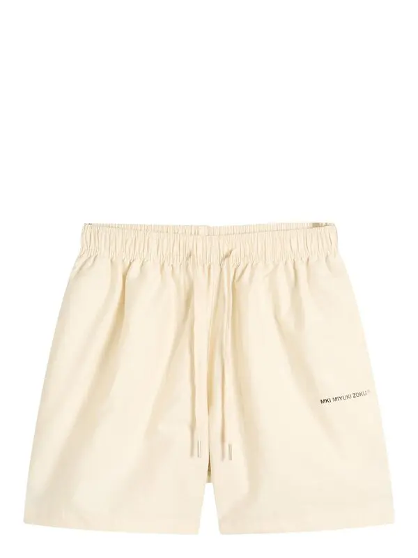 MKI MIYUKI ZOKU Washed Ink Flower Shorts - Bone