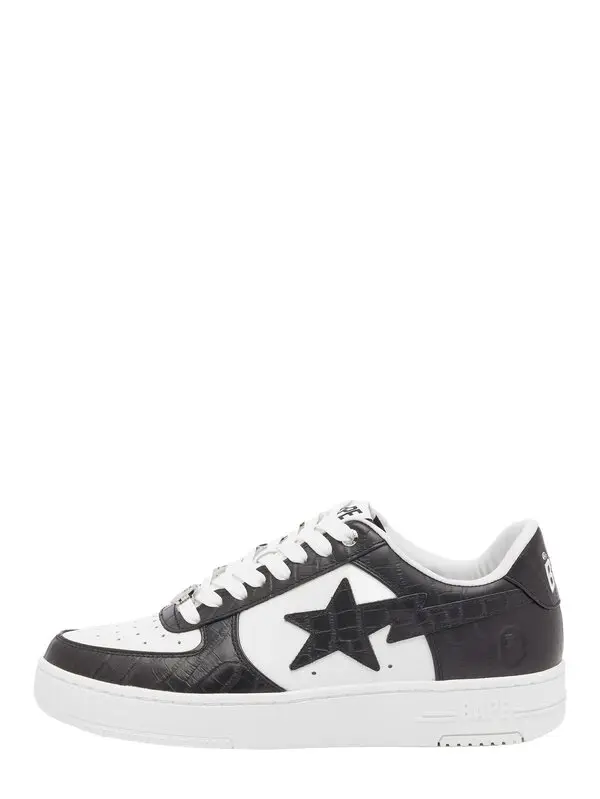 A BATHING APE Croc Printed Bape Sta Sneaker - Black/white