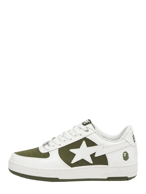 A BATHING APE Negative Sta Sneakers - White/olive
