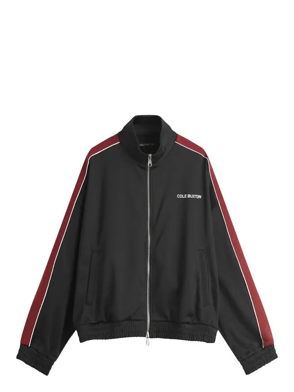 COLE BUXTON Contrast Tape Track Jacket - Black/red