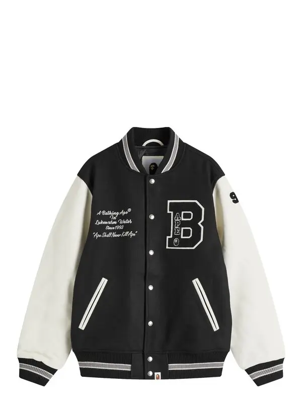 A BATHING APE Varsity Jacket - Black