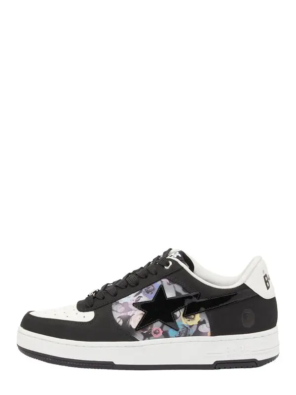 A BATHING APE Floral Patterned Bape Sta 2 Sneaker - Black