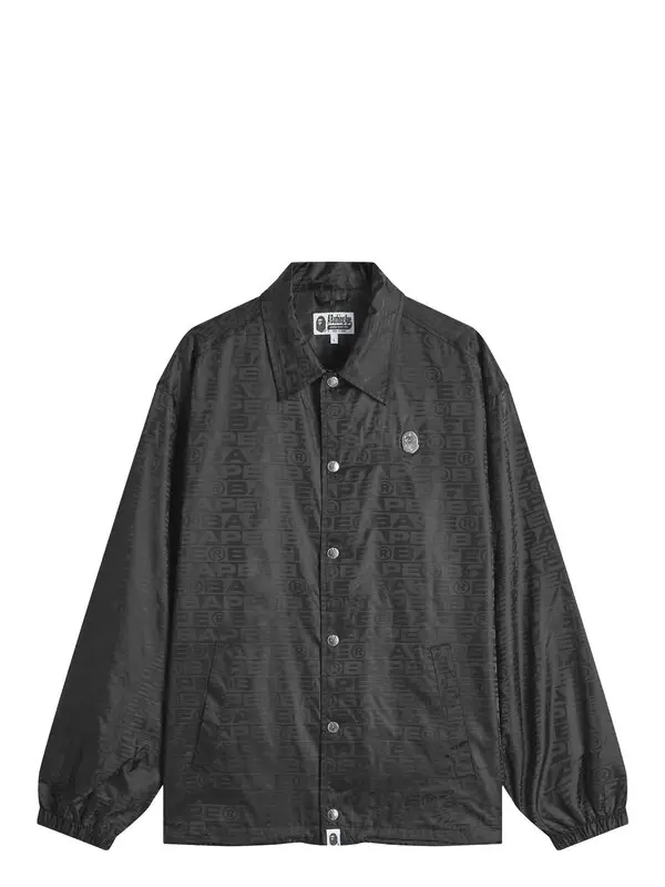 A BATHING APE Jacquard Nylon Coach Jacket - Black