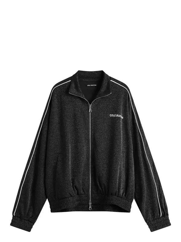COLE BUXTON Glitter Piped Track Jacket - Black