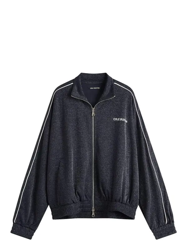 COLE BUXTON Glitter Piped Track Jacket - Navy