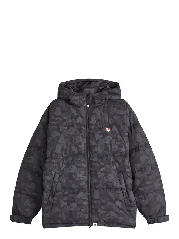 A BATHING APE Solid Camo Down Jacket - Black