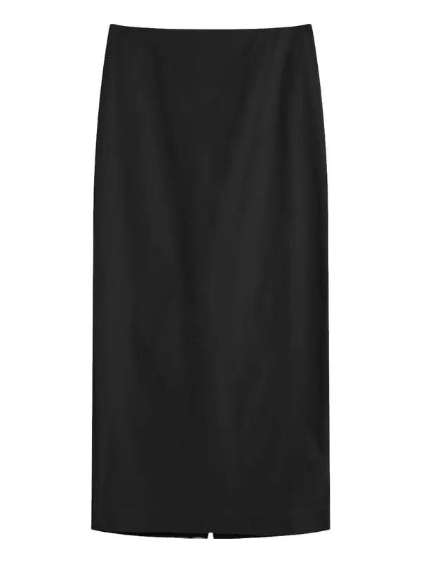 ST. AGNI Minimal Column Maxi Skirt - Black Olive