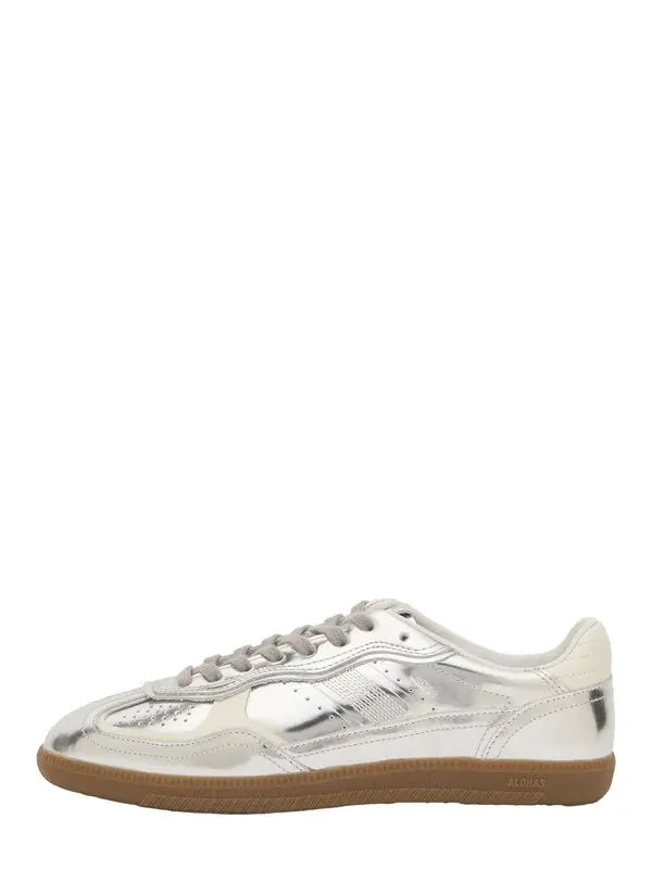 ALOHAS Leather Sneakers - Rife Shimmer Silver Cream