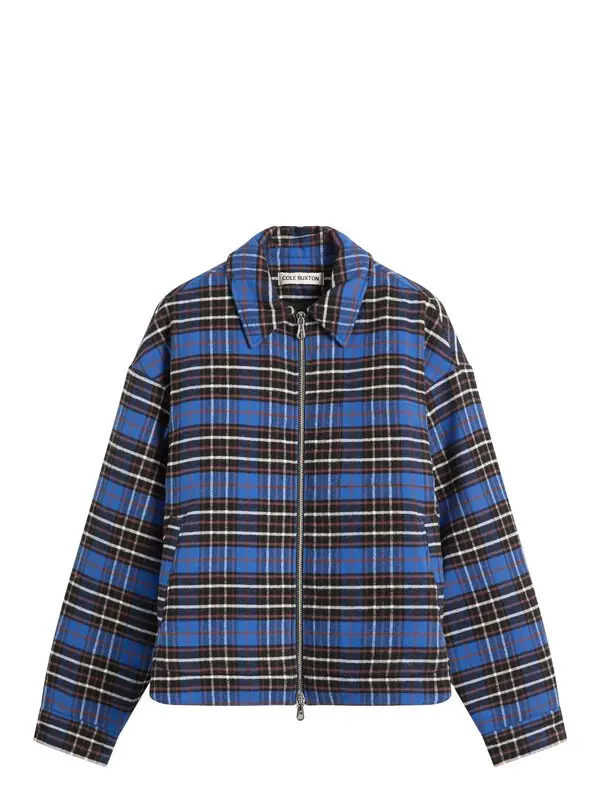 COLE BUXTON Flannel Overshirt - Blue/black