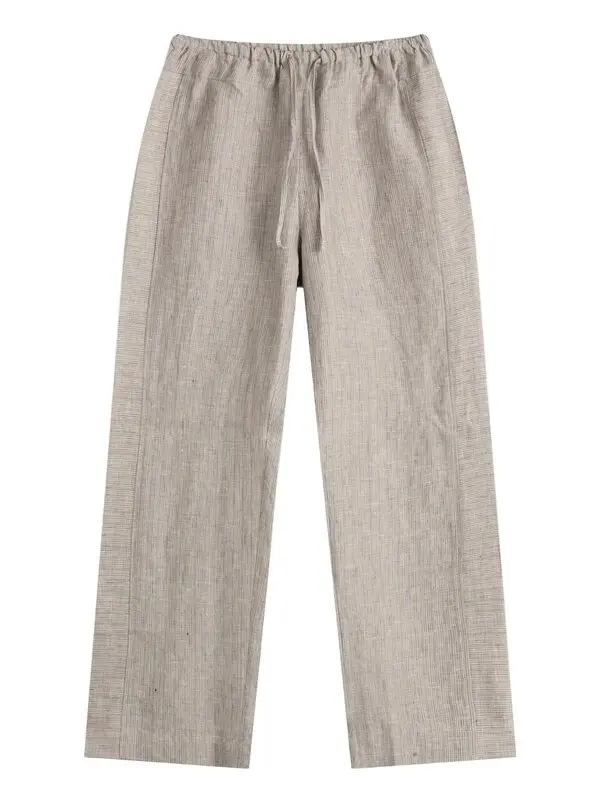 DEIJI STUDIOS Double Waist Linen Trousers - Haze Blue