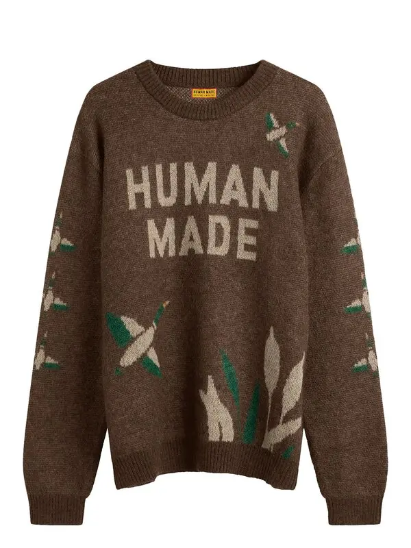 HUMAN MADE Graphic Knit Sweater - Brown