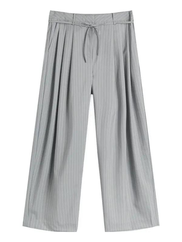 DEIJI STUDIOS Tri Pleat Pinstripe Pants - Steele Stripe