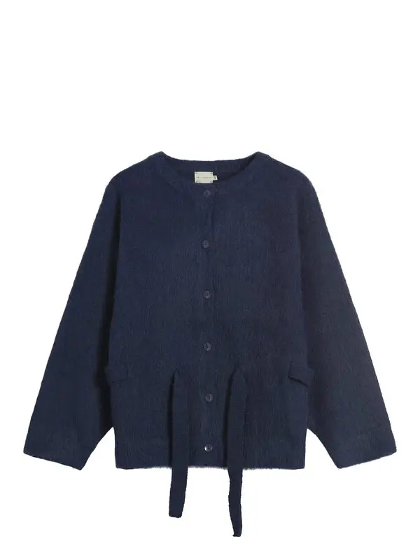 DEIJI STUDIOS Belted Knit Cardigan - Navy