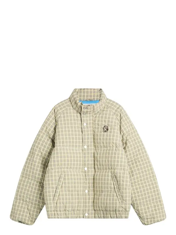 BILLIONAIRE BOYS CLUB Script Nylon Check Puffer Jacket - Brown Check