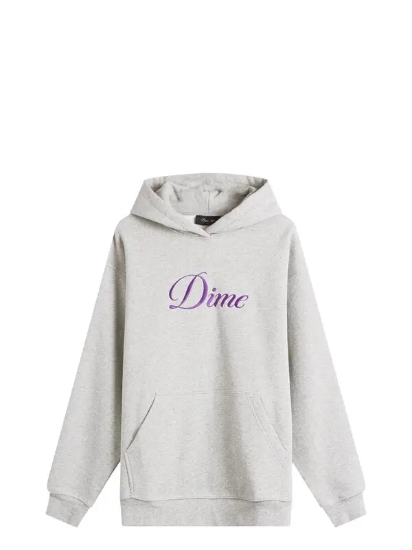 DIME Cursive Hoodie - Heather Grey